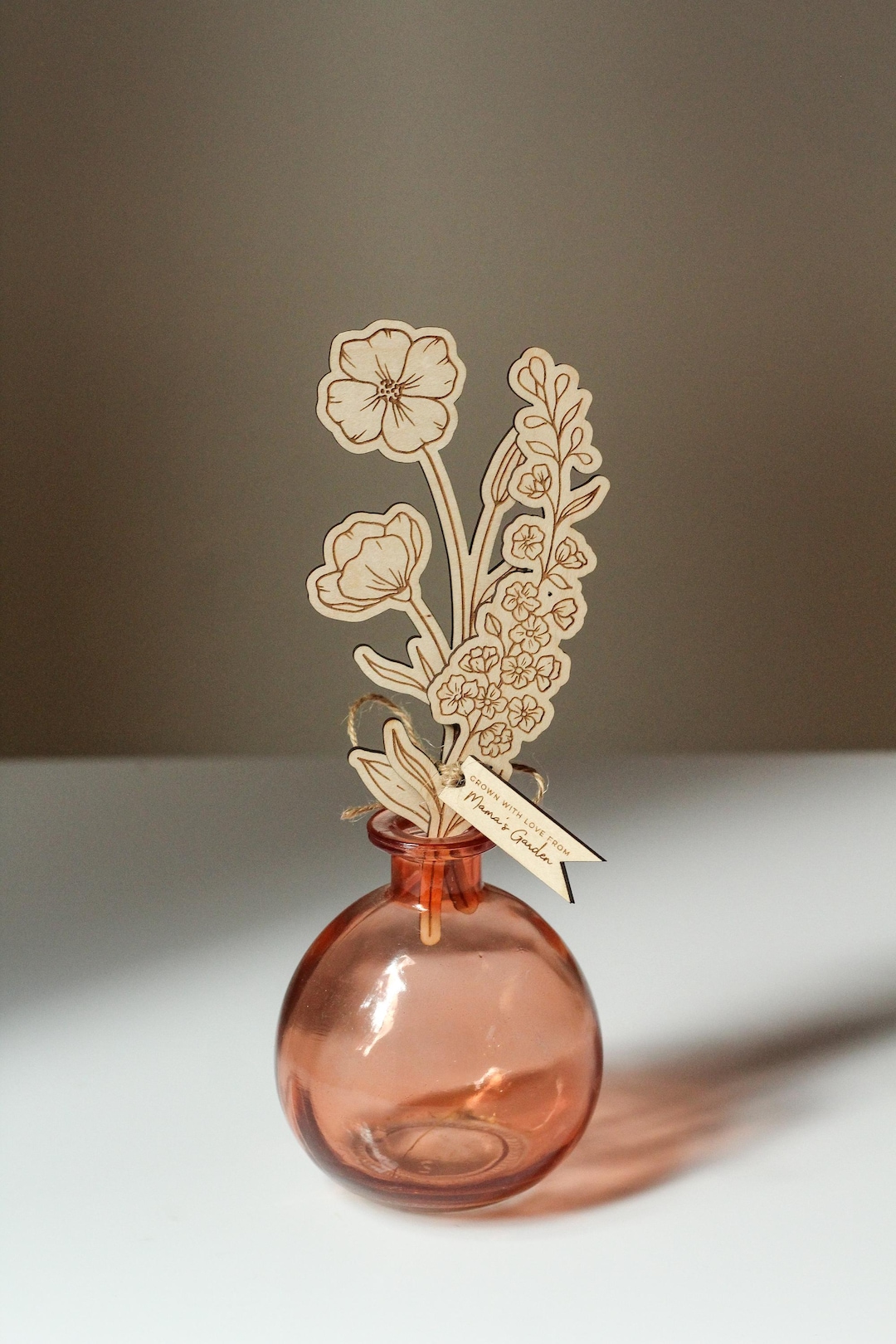 Custom Wood Birth Flower Bouquet | Grandma's Garden | Gifts for Mom ...