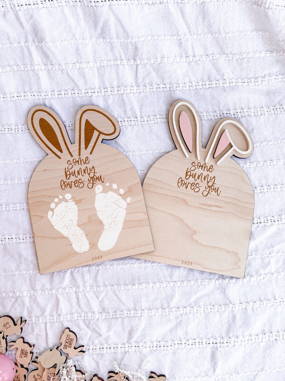 Baby's First Easter Sign | 2025 Easter Footprint Keepsake | Some Bunny ...