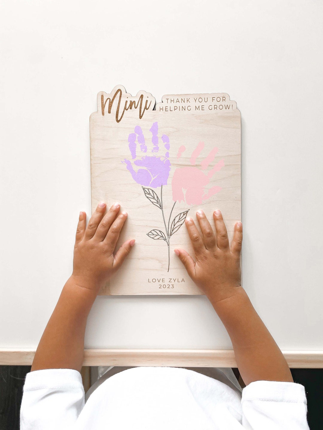 DIY Flower Handprint Art | Gift for Mom | Personalized Mother's Day ...