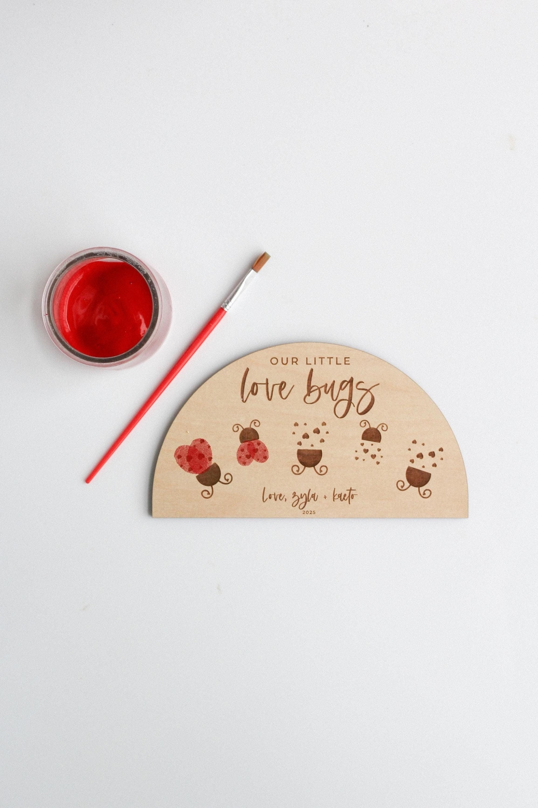 Our Little Love Bug Fingerprint Sign | Kid Valentine's Day Fingerprint ...