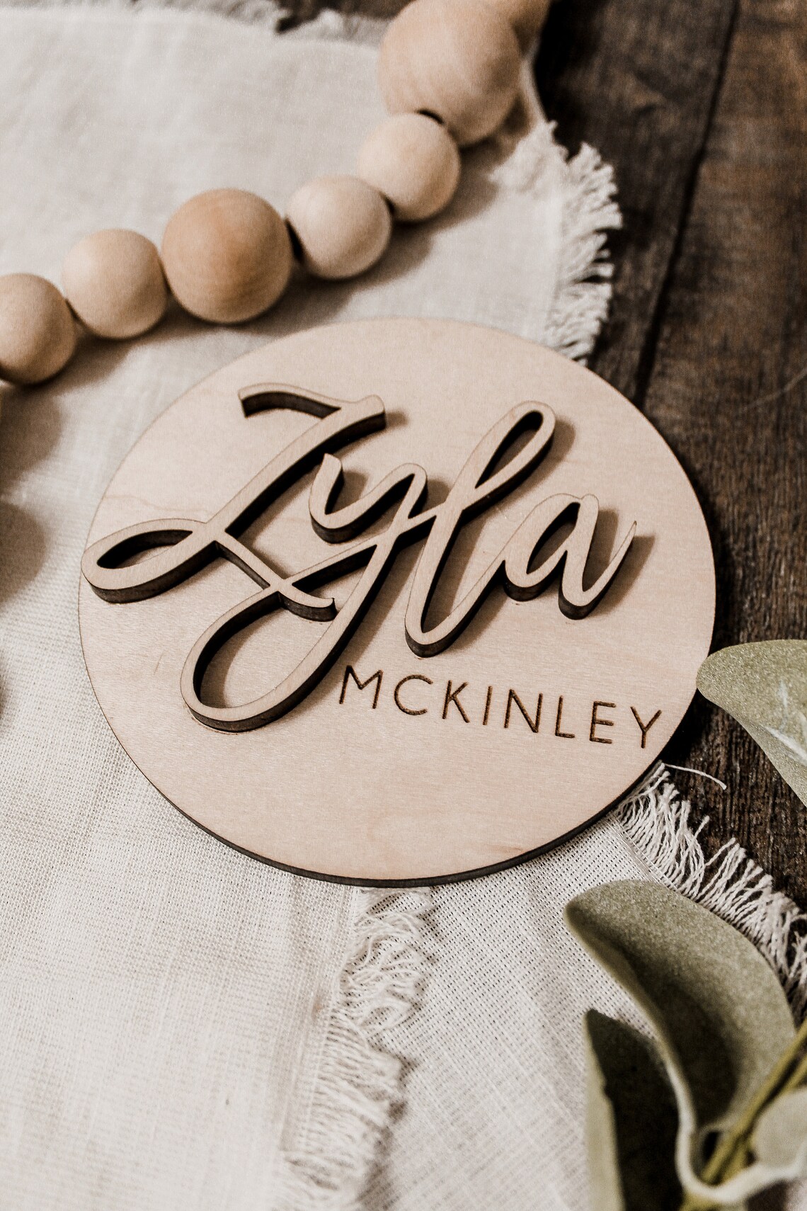 Wooden Personalized Baby Name Sign Baby Name Announcement - Etsy