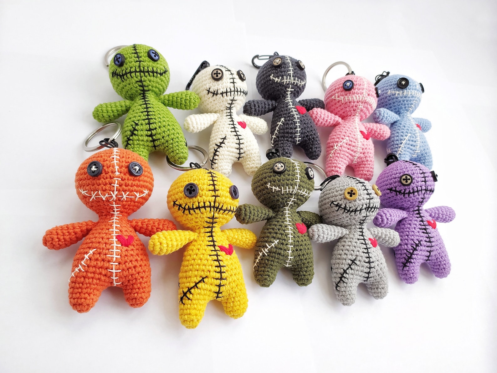 VOODOO Keychain Baby Zombie Keychain Tiny Voodoo Doll Crochet Plush ...