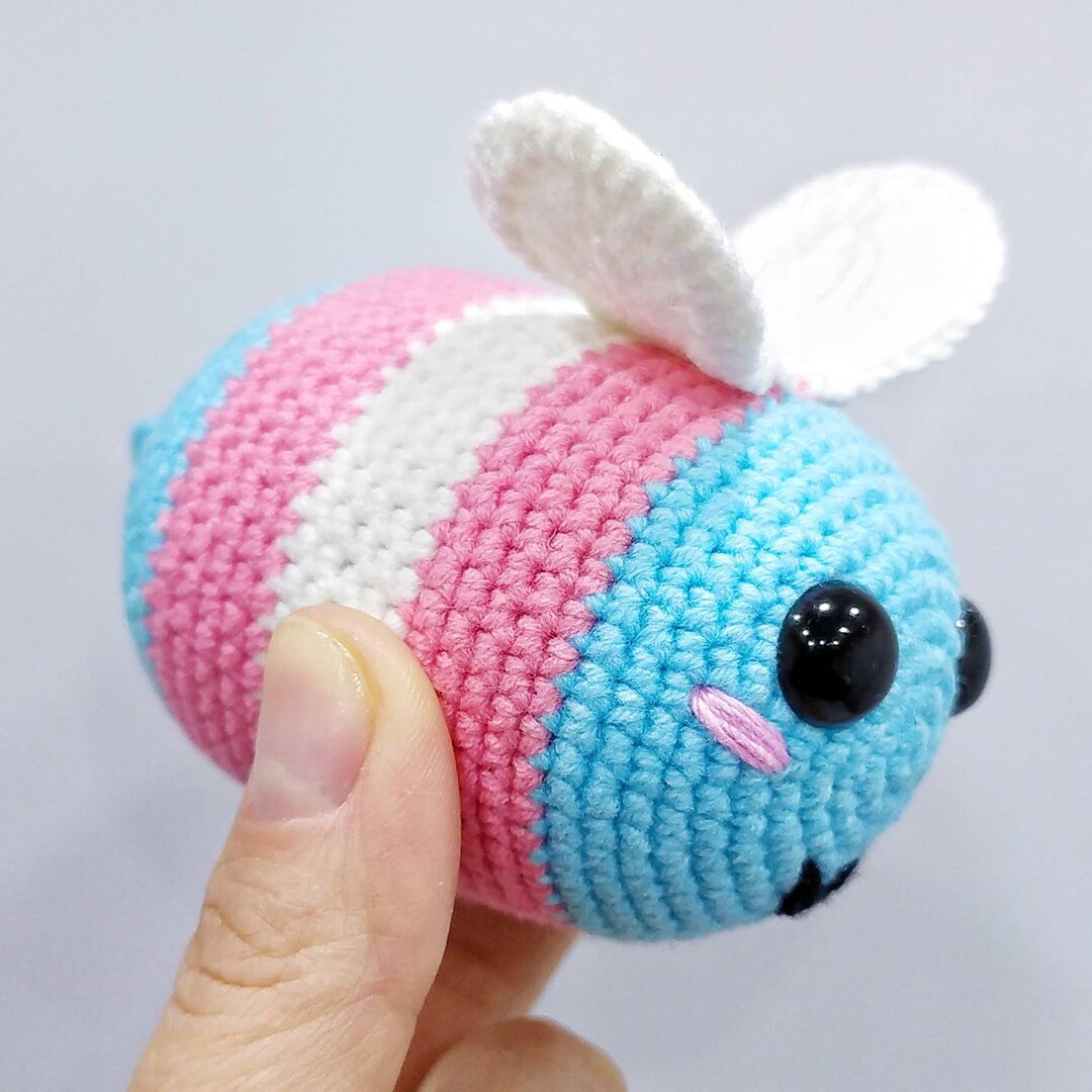 Transgender Pride Plush Bee Pride Plush Bee LGBTQ+ Crochet Bumble Bee ...
