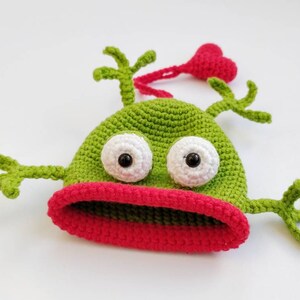 Handmade Cute Car Key Case Frog Key Cover Crochet Green Key Holder ...