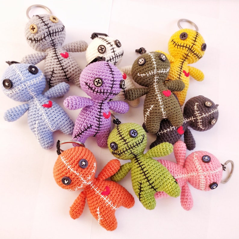 VOODOO Keychain Baby Zombie Keychain Tiny Voodoo Doll Crochet Plush ...
