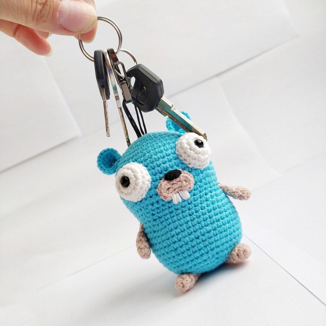 Golang Gopher Plush Toy GO Gopher Key Chain Crochet Gopher Amigurumi Cute Coder Gift - Etsy