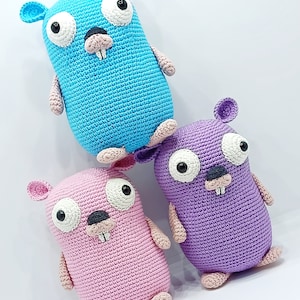 Golang Gopher Crochet Gopher Go Plush Toy Gopher Amigurumi Cute Coder ...