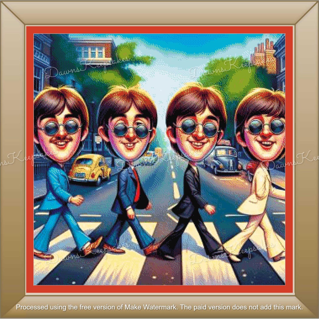 Beatles Abbey Road Cross Stitch Pattern, Instant Digital Download ...