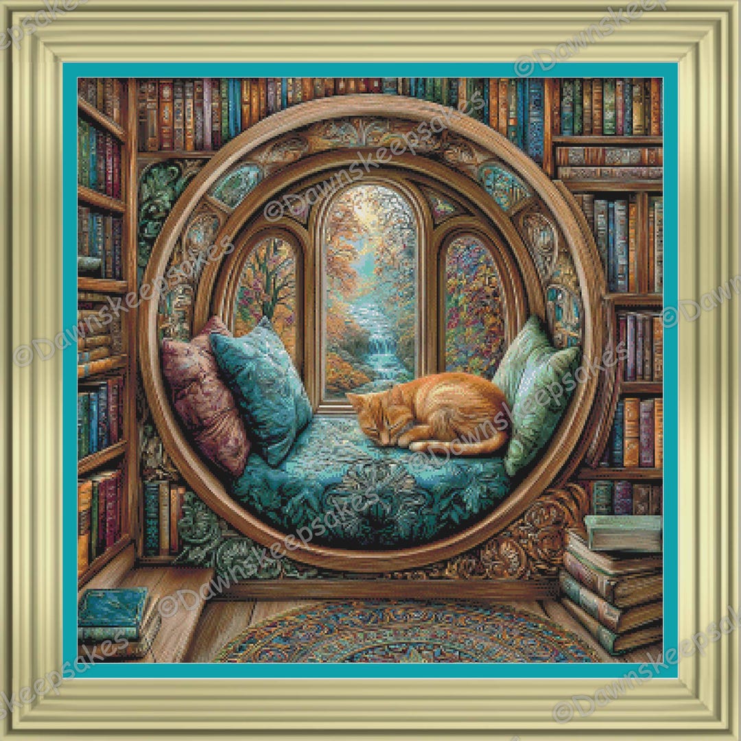 Reading Nook Cross Stitch Pattern, Instant Digital Download, Fantasy ...