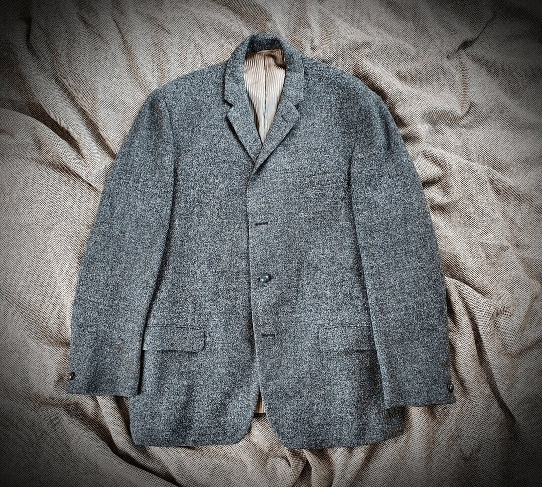 1960s Grey Neo Victorian Edwardian HARRIS TWEED Wool Slim Sack - Etsy