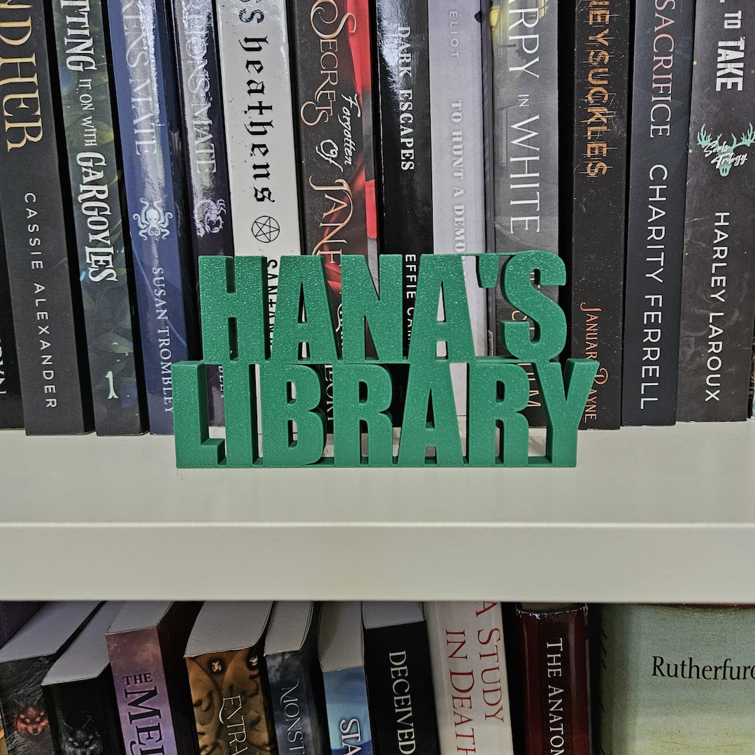 Bookshelf My Library Sign – 3D Printed Shelf Decor - Etsy