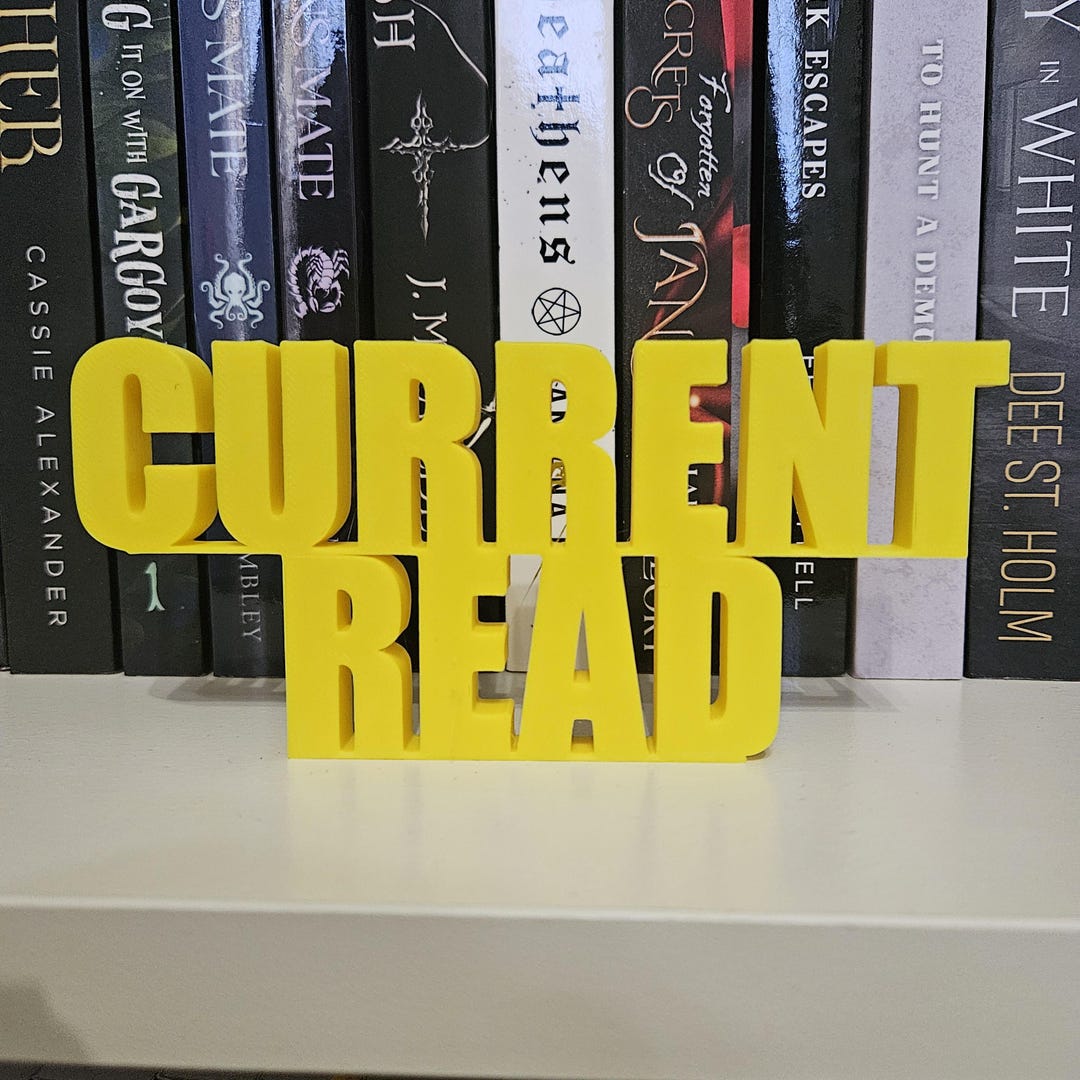 Bookshelf Current Read Freestanding Sign – 3D Printed Shelf Decor, Book ...