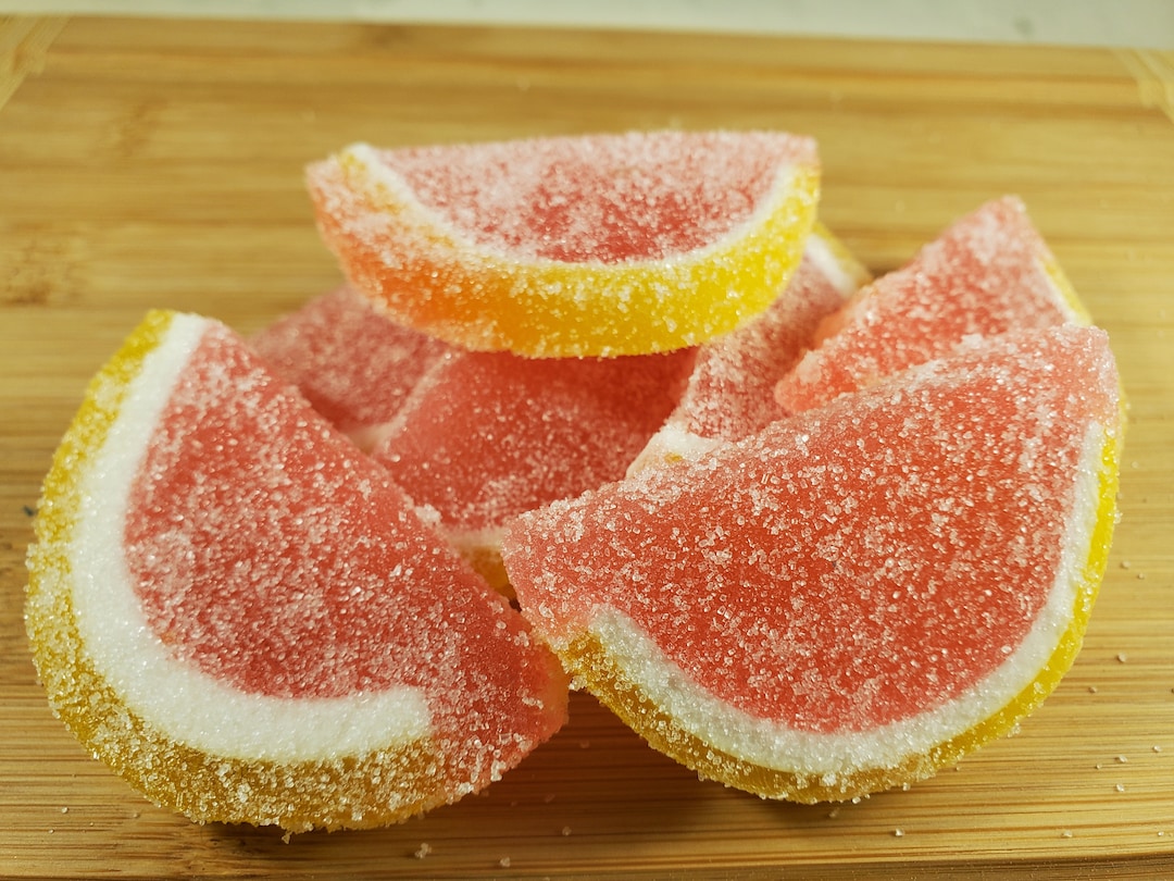 Pink Grapefruit Jelly Fruit Slices, Handmade Candy (4 Ounces) - Etsy