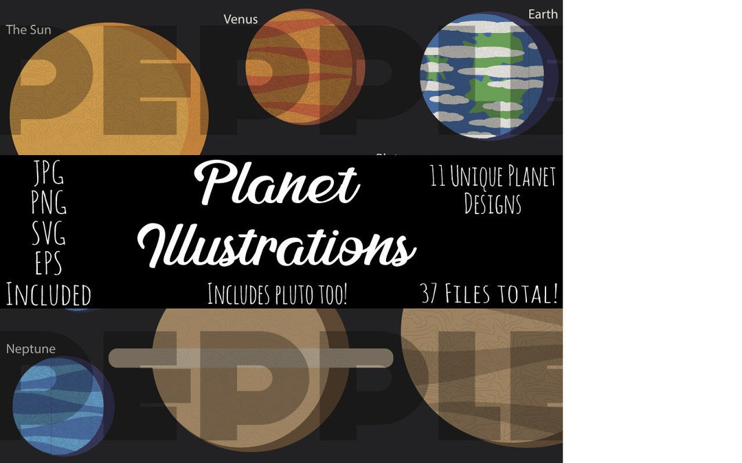 Solar System SVG, PNG, EPS, Jpg and Dxf Files, Planets, Space, Print ...