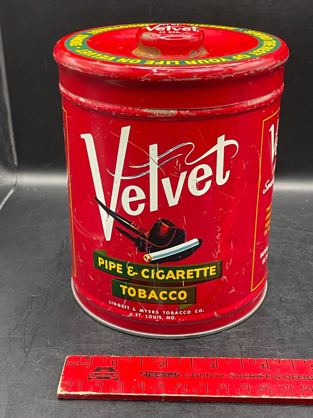 Vintage Velvet Pipe and Cigarette Tobacco Tin - Liggett & Myers Co. - Etsy