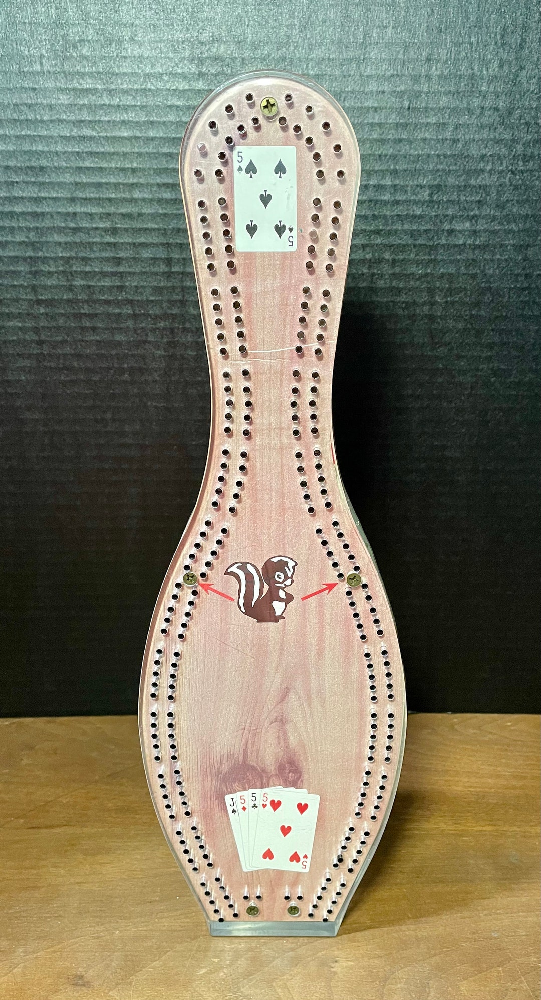 Vintage Bowling Pin Cribbage Board With 6 Brass Pegs. - Etsy