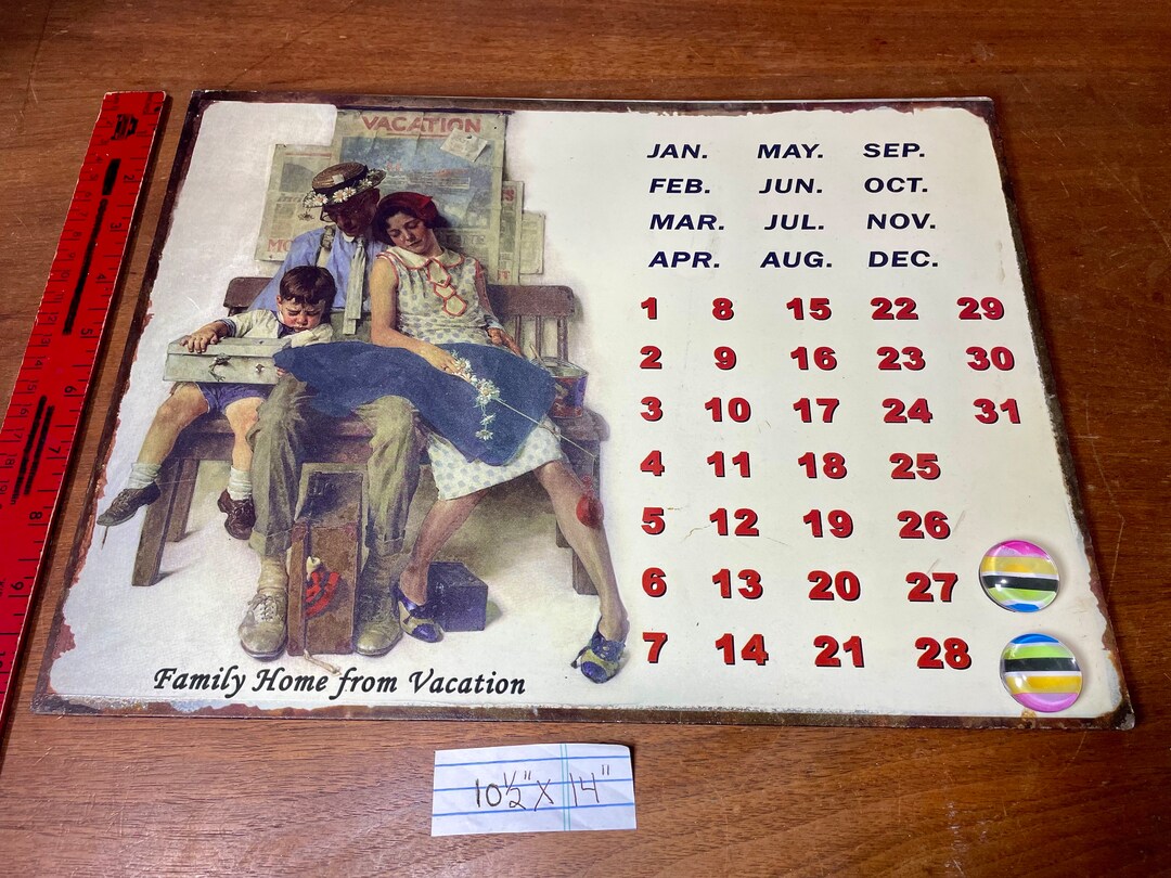 Ny Post Perpetual Metal Calendar Family Home From Vacation Wall Decor ...