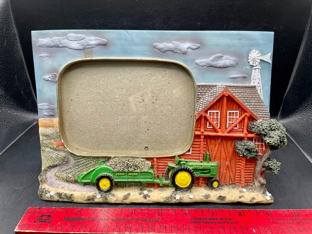 John Deere Photo Frame Tractor 3D Resin Tabletop Display 4"x6" Picture ...