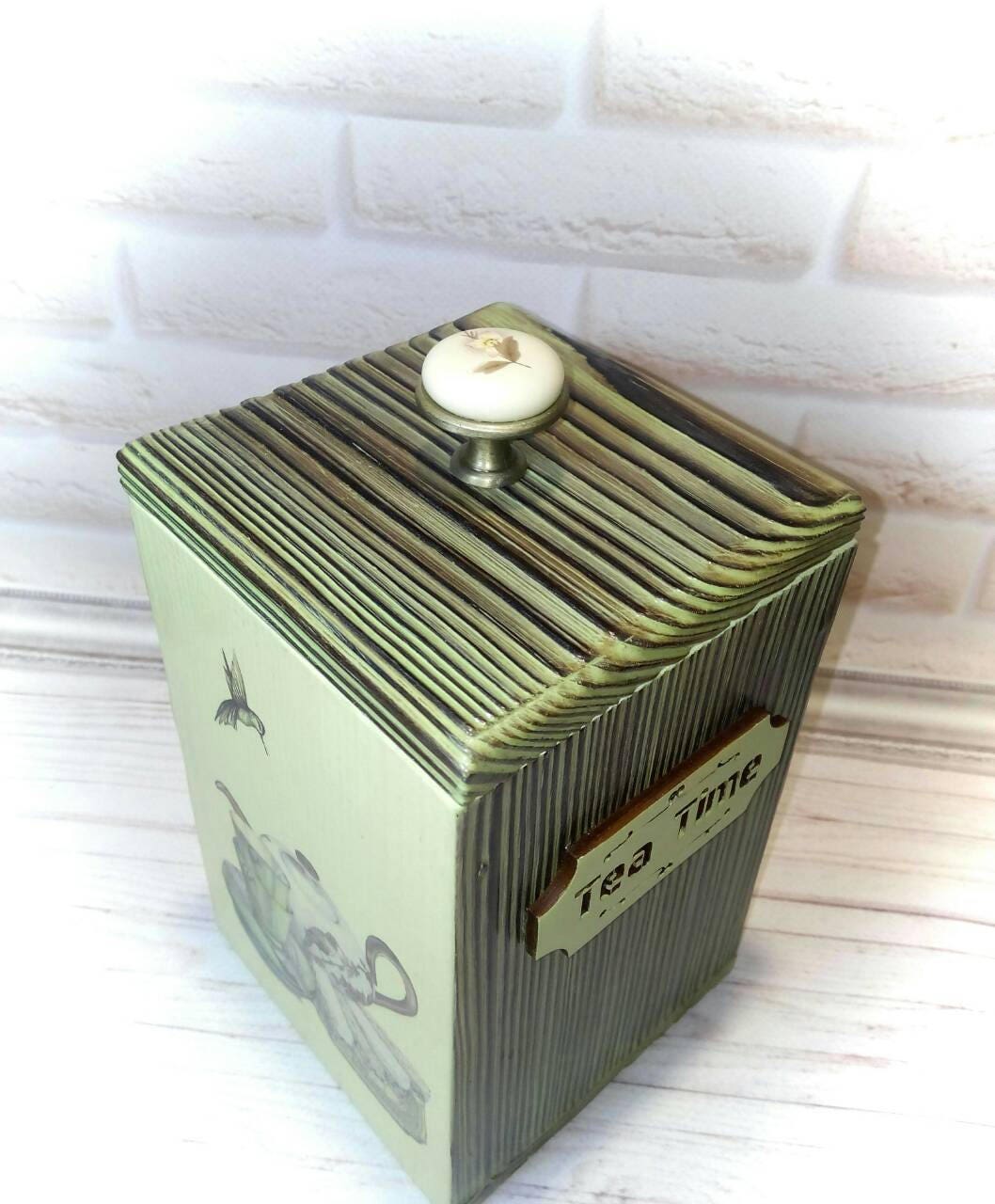 Theedoos Rustieke stijl Houten theedoos Landelijke stijl Thee - Etsy ...