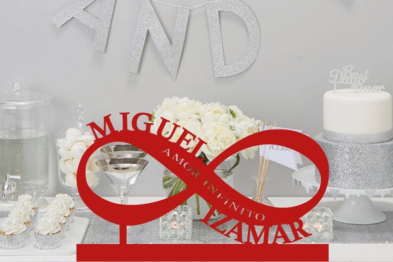 Personalised Infinity Symbol Red Wedding Table Sign for - Etsy