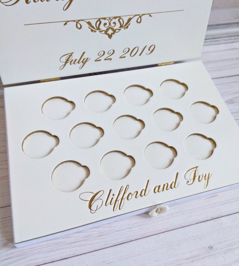 Wooden Wedding Coin Box Arras Box Personalised Champagne Gold | Etsy