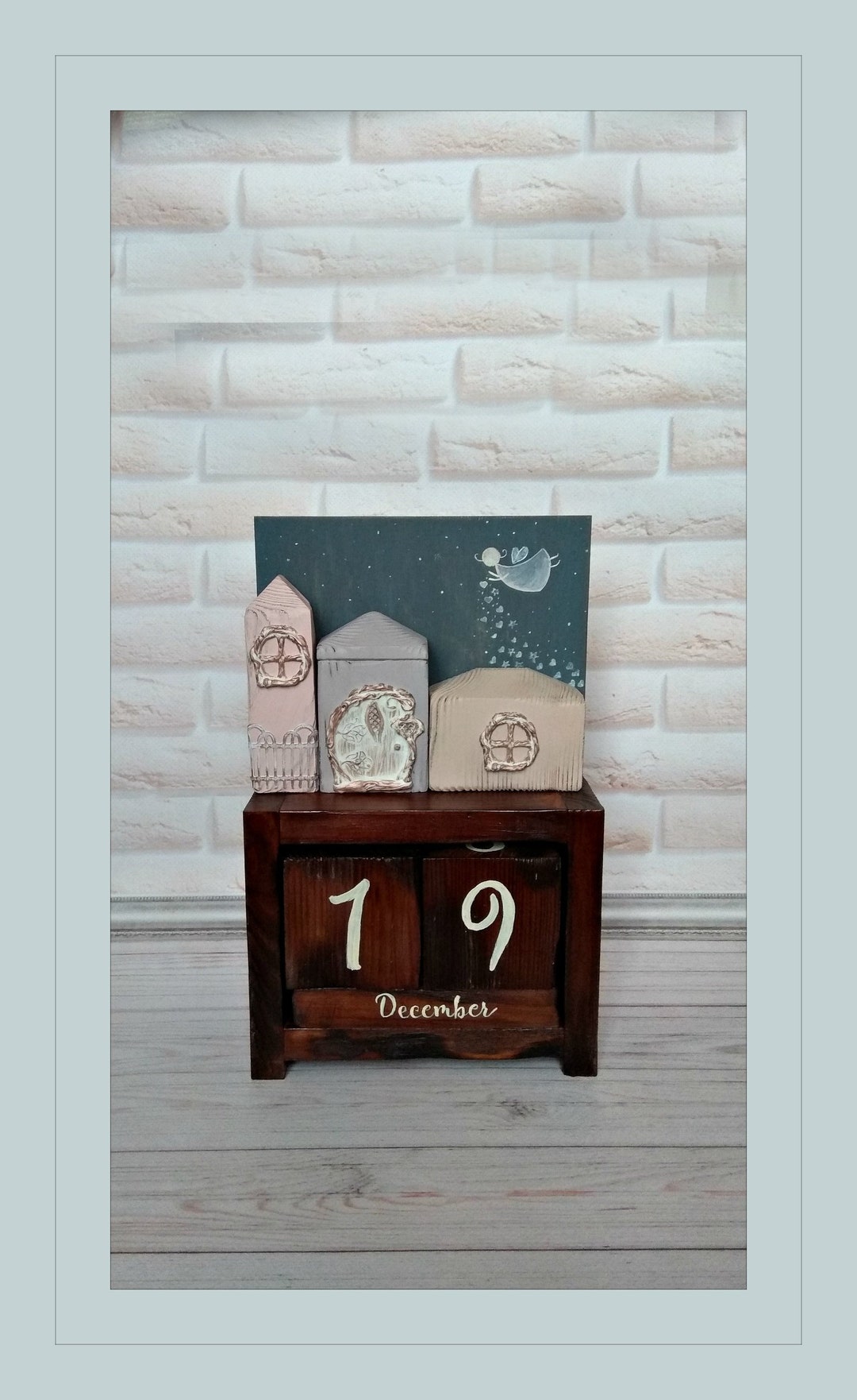Handpainted Wooden Perpetual Calendar: Blush Pink Fairy Nursery Decor ...