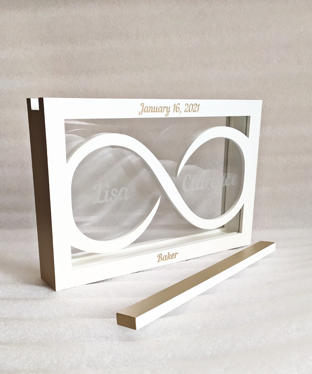 Personalised Sand Ceremony Box Infinity Sign Wedding Unity Sand ...