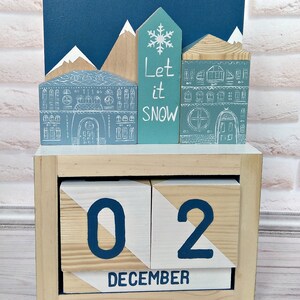 Wooden Perpetual Calendar Live Laugh Love Scandinavian Nordic Hygge ...