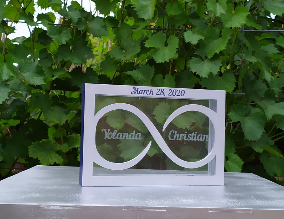 Personalised Sand Ceremony Box Infinity Sign Wedding Unity Sand ...