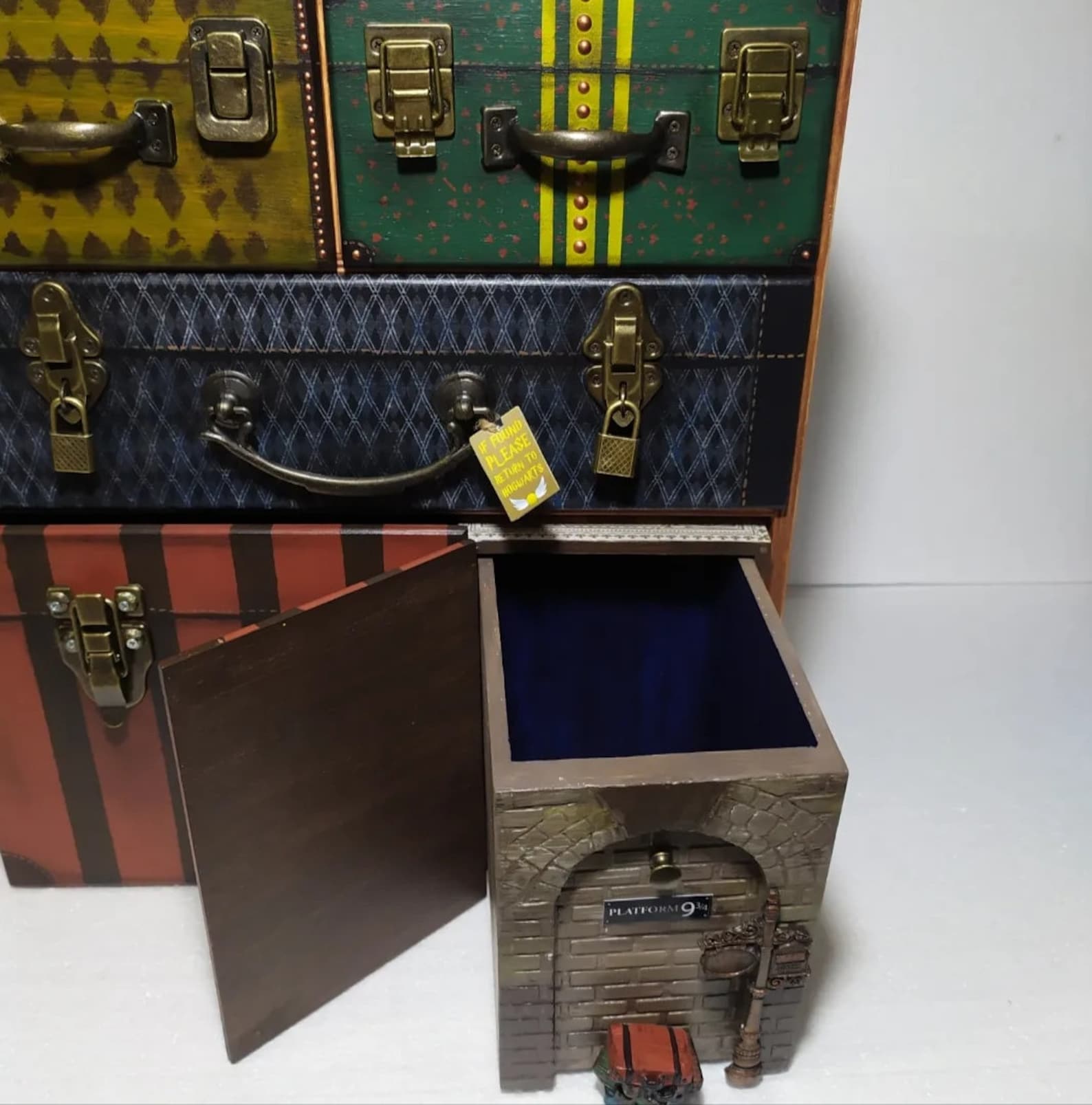 Magical Wizard School Chest of Drawers Organizer Wood Table Decor ...