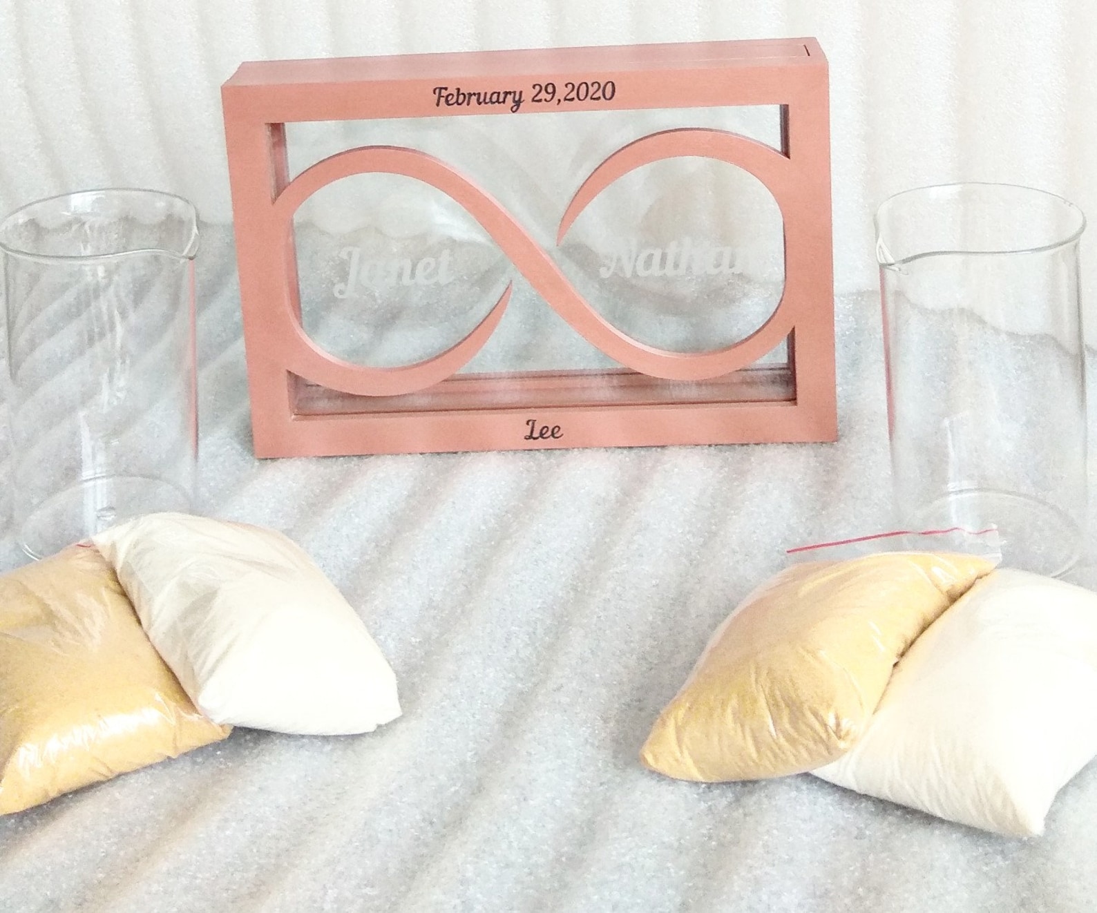 Personalised Sand Ceremony Box Infinity Sign Wedding Unity Sand ...