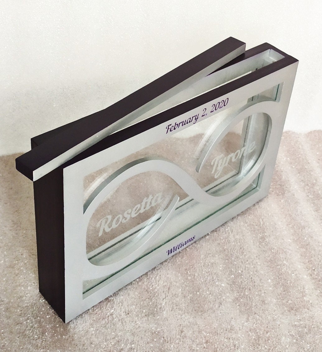 Personalised Sand Ceremony Box Infinity Sign Wedding Unity Sand ...