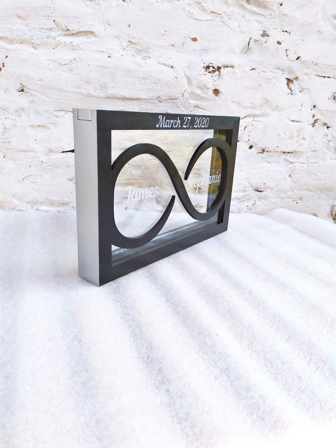 Personalised Sand Ceremony Box Infinity Sign Wedding Unity Sand ...