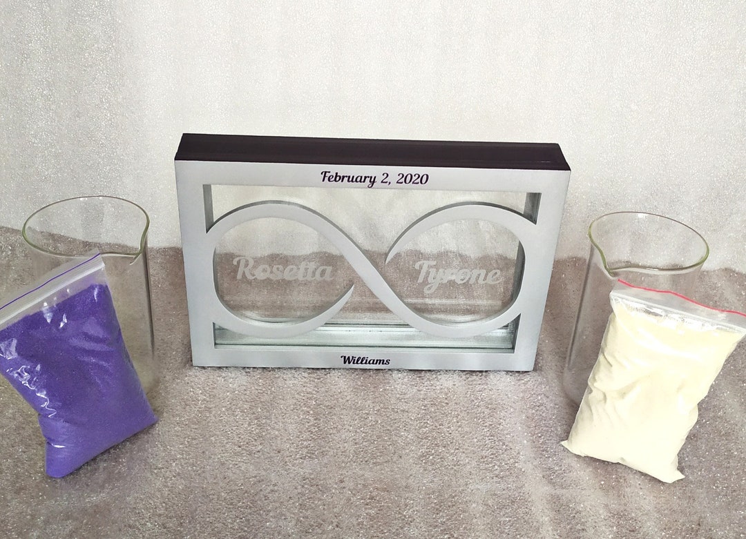Personalised Sand Ceremony Box Infinity Sign Wedding Unity Sand ...