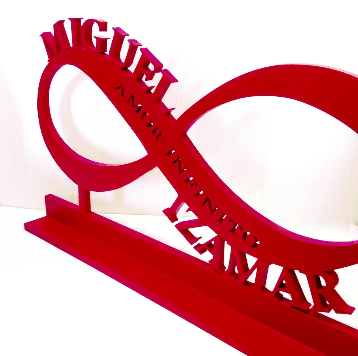 Personalised Infinity Symbol Red Wedding Table Sign for Reception Head ...