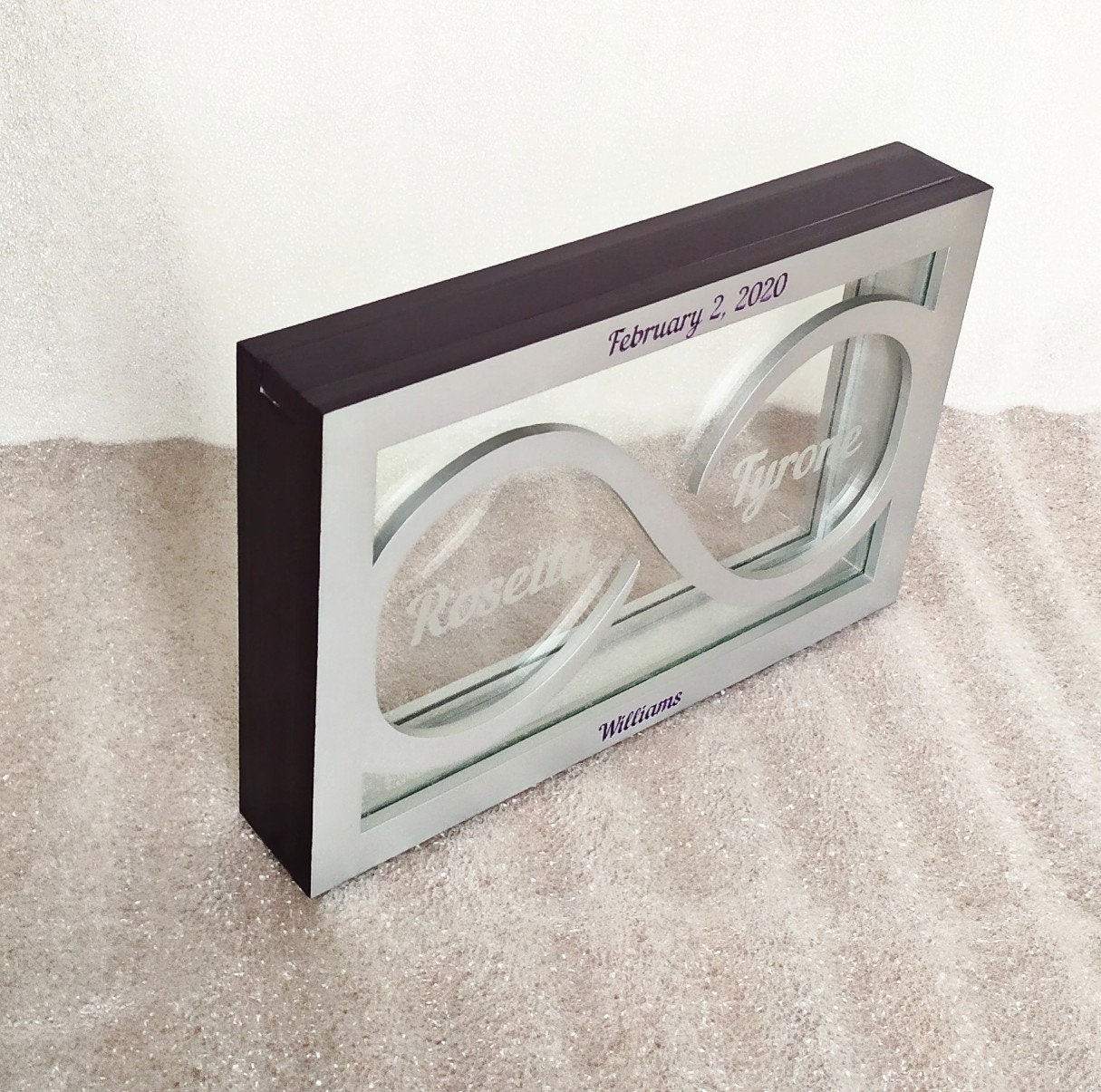 Personalised Sand Ceremony Box Infinity Sign Wedding Unity Sand ...