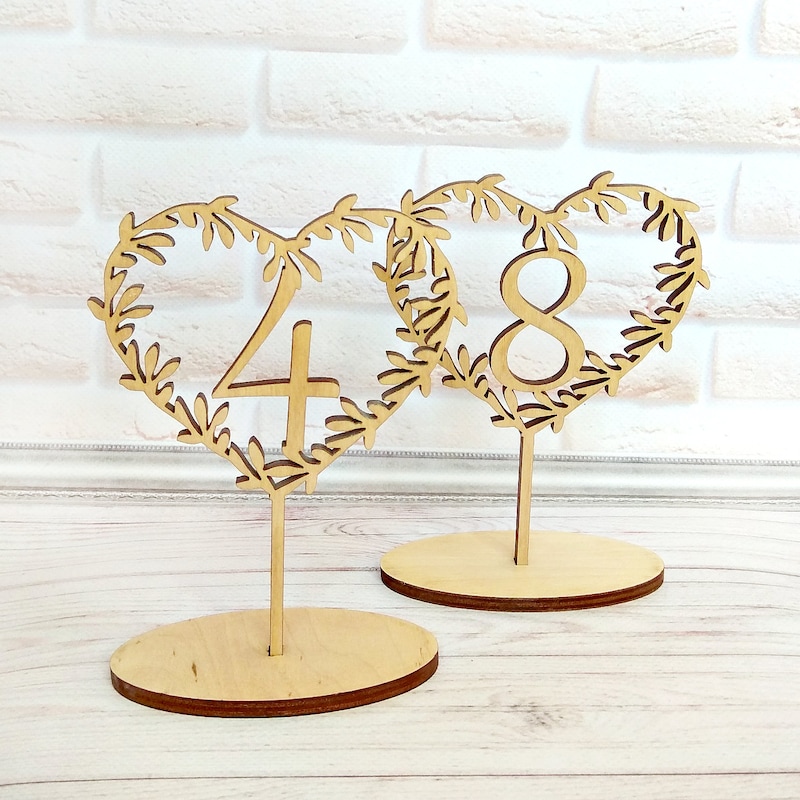 Heart Table Numbers - Etsy