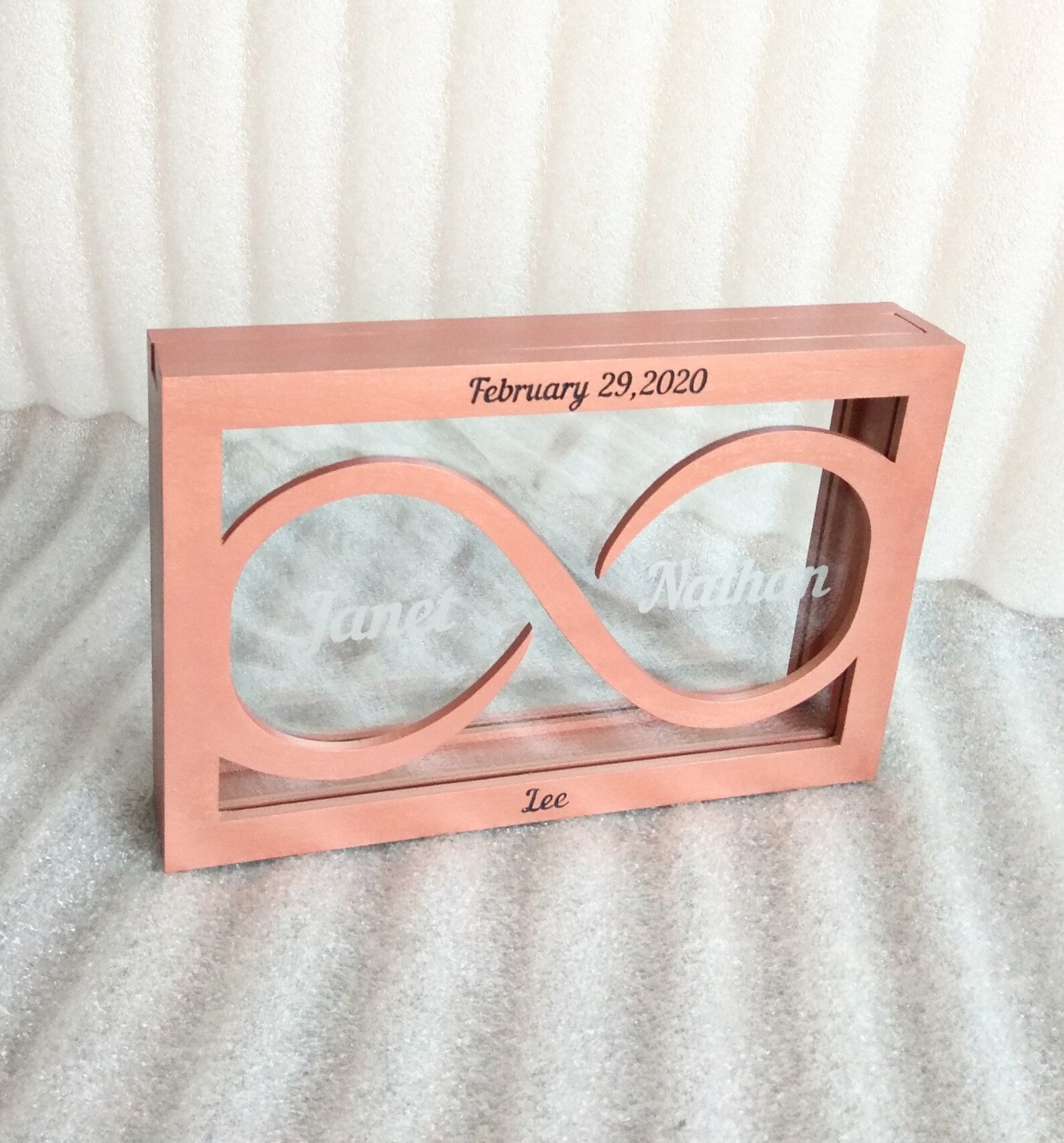 Personalised Sand Ceremony Box Infinity Sign Wedding Unity Sand ...