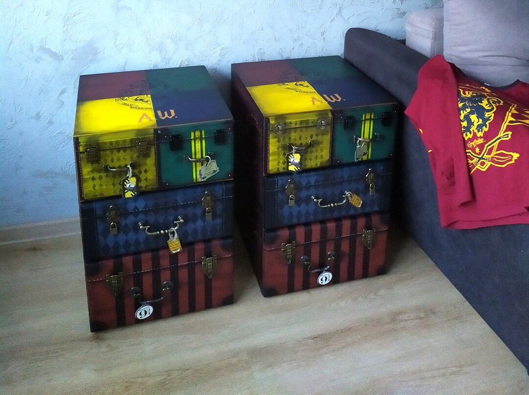 Two Big Magical Wizard School Chest of Drawers Organizer Wood Table ...