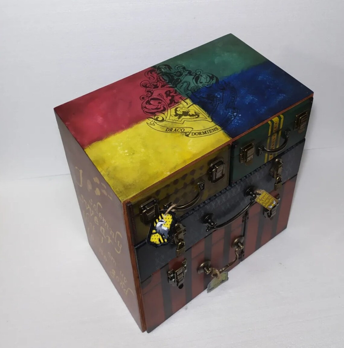 Magical Wizard School Chest of Drawers Organizer Wood Table Decor ...