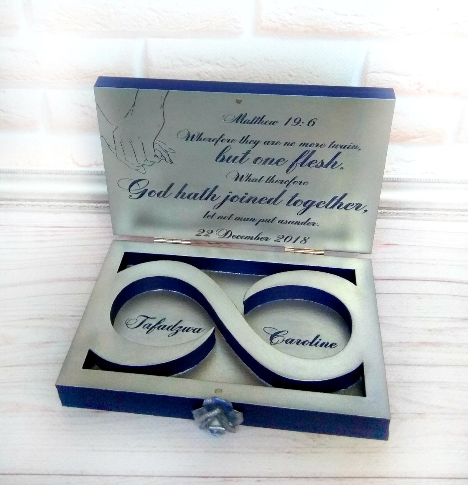 Ring Bearer Box Silver Royal Blue Rose Wedding Ring Box - Etsy