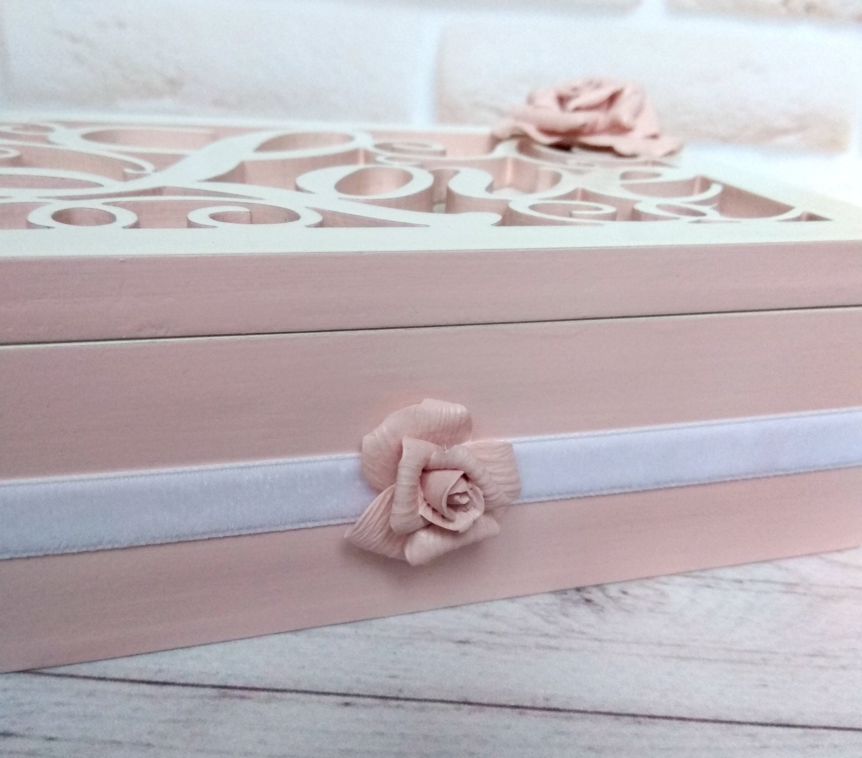 Wooden Wedding Lasso Box Personalised Rose Gold White Blush - Etsy