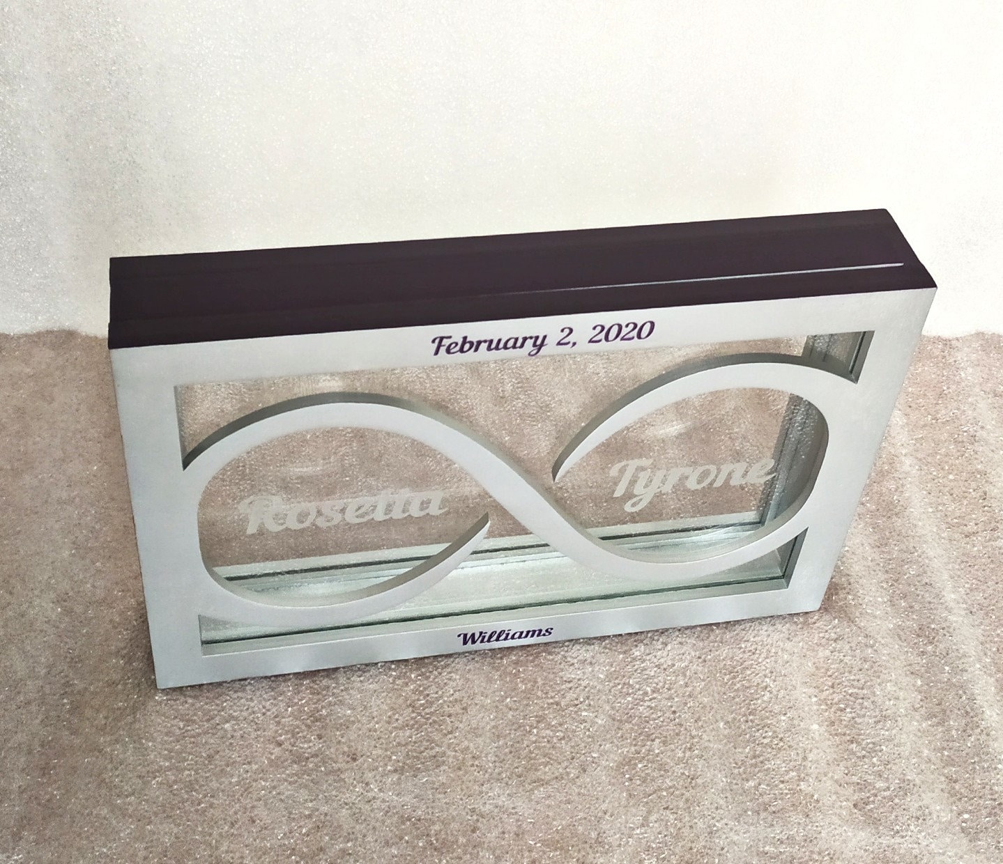 Personalised Sand Ceremony Box Infinity Sign Wedding Unity Sand ...