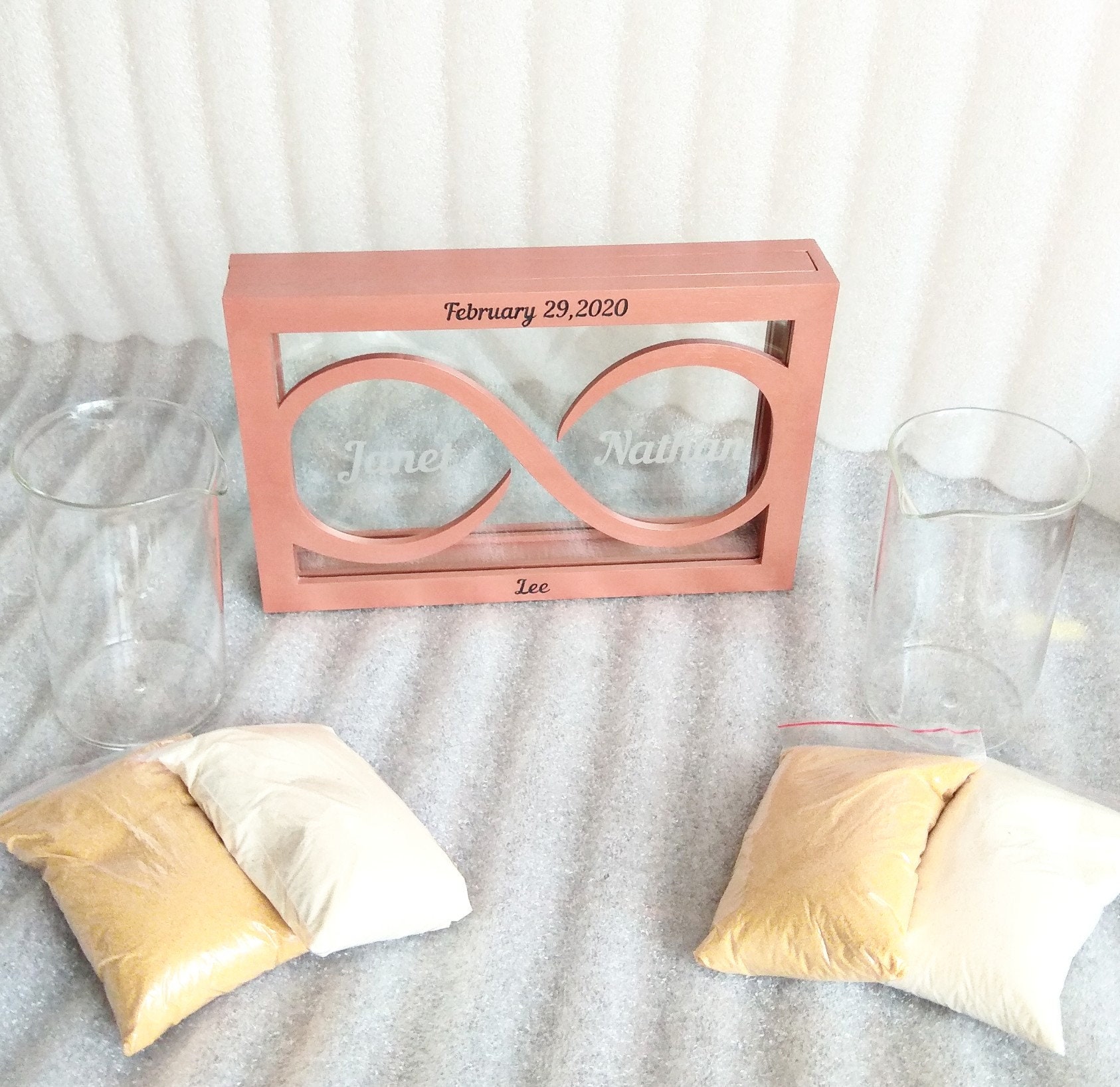 Personalised Sand Ceremony Box Infinity Sign Wedding Unity Sand ...