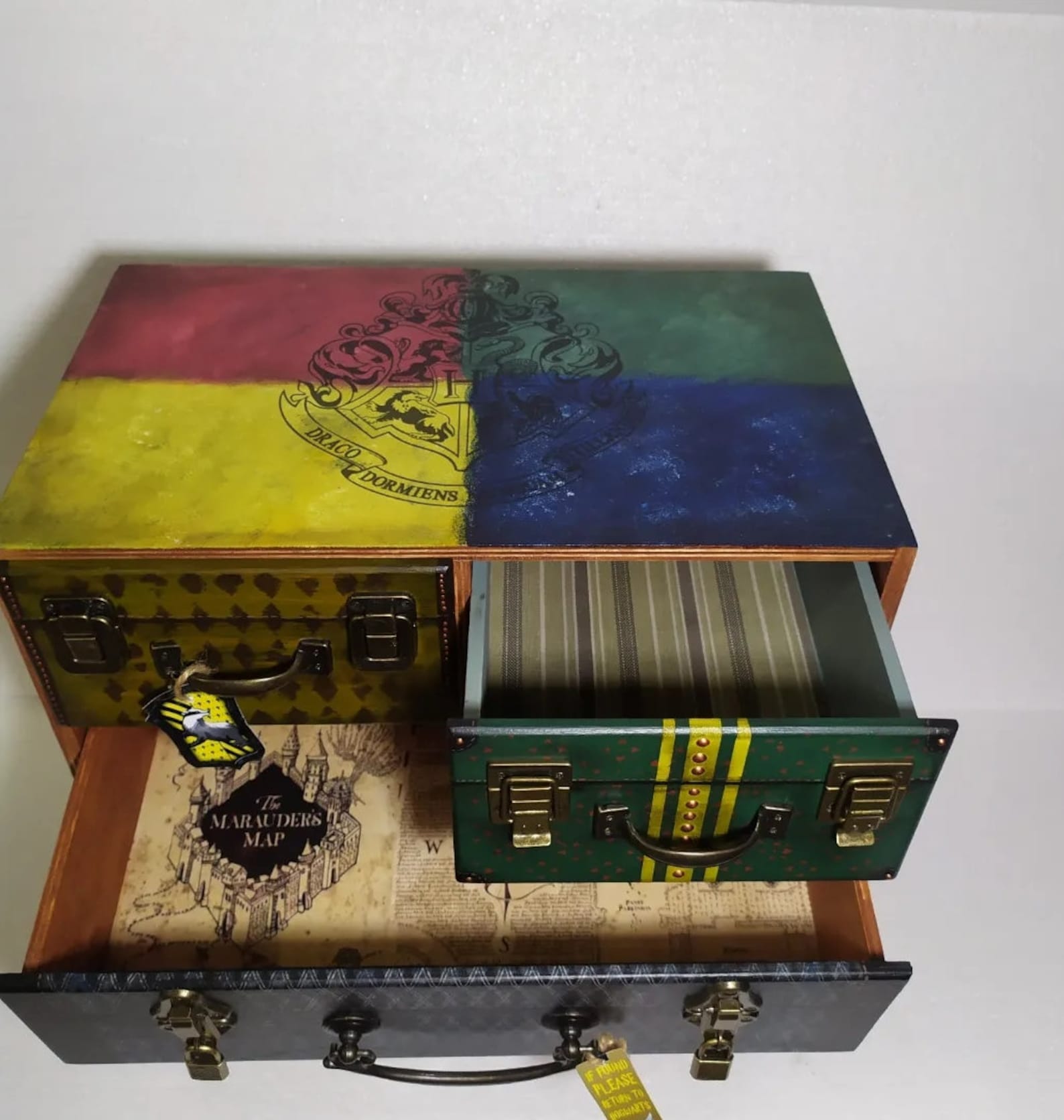 Magical Wizard School Chest of Drawers Organizer Wood Table Decor ...