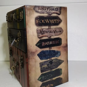 Magical Wizard School Chest of Drawers Organizer Wood Table Decor ...