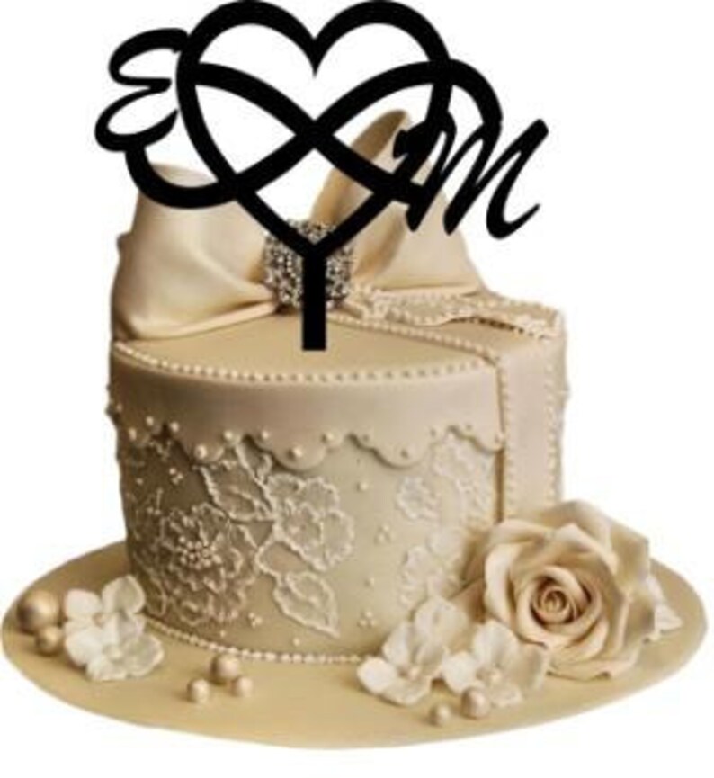 Personalized Wooden Wedding Cake Topper Infinity Symbol Heart | Etsy