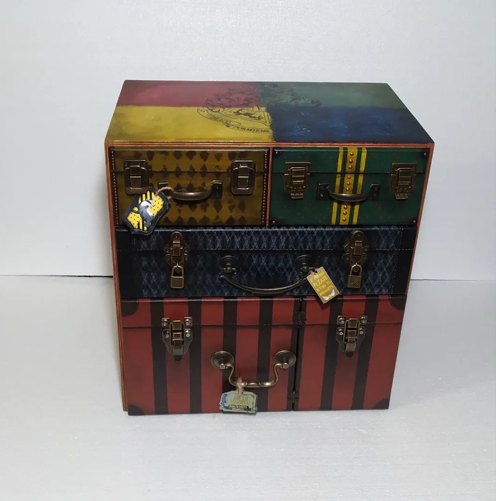 Magical Wizard School Chest of Drawers Organizer Wood Table Decor ...