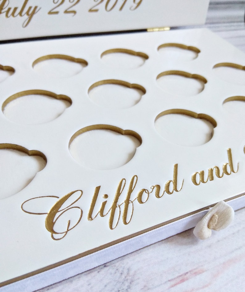 Wooden Wedding Coin Box Arras Box Personalised Champagne Gold | Etsy