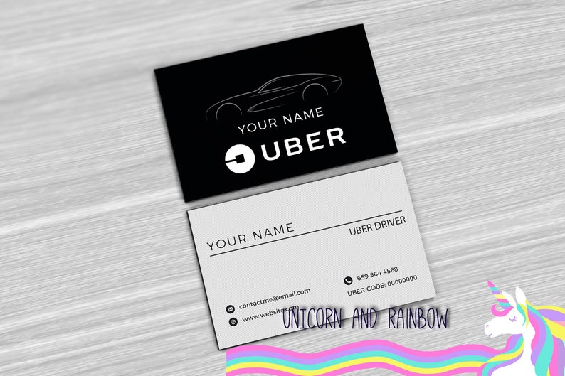 Uber Driver Business Card Uber Rider Business Card 3.5x2in | Etsy